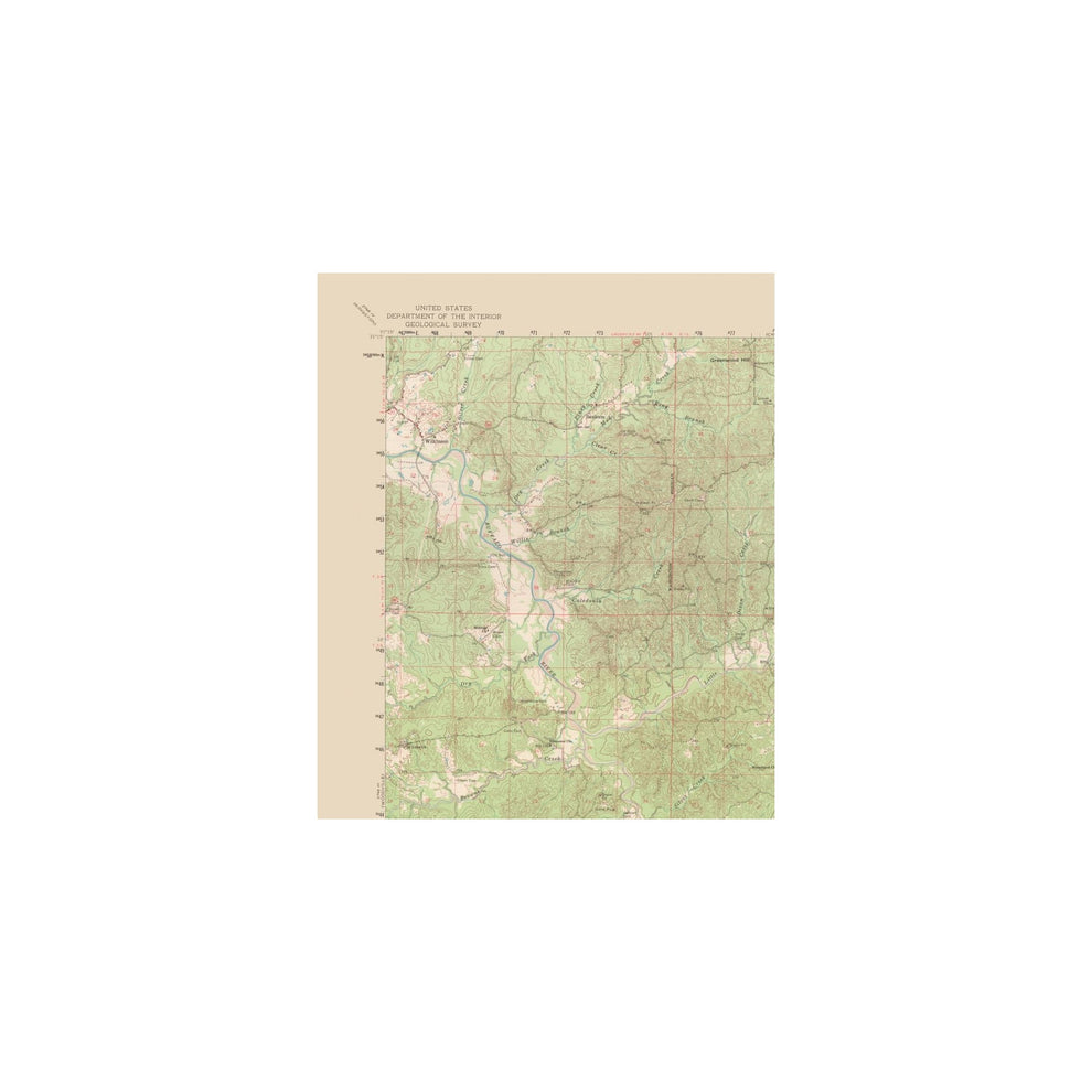 Topographical Map - Gloster Mississippi Quad - USGS 1961 - 23 x 27.45 ...
