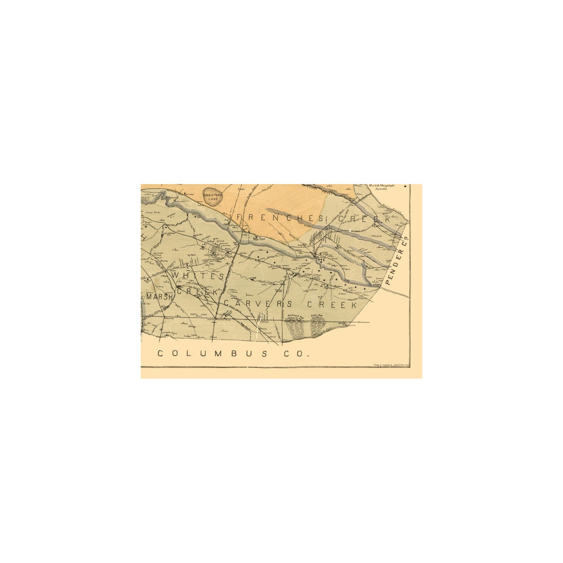 Historic County Map - Bladen County North Carolina - Mc Duffie 1885 ...