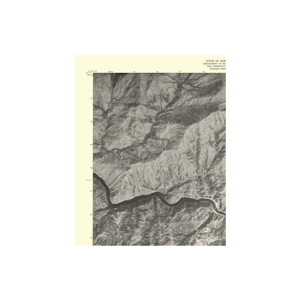 Topographical Map - Fontana North Carolina Quad - USGS 1935 - 23 x 29 ...