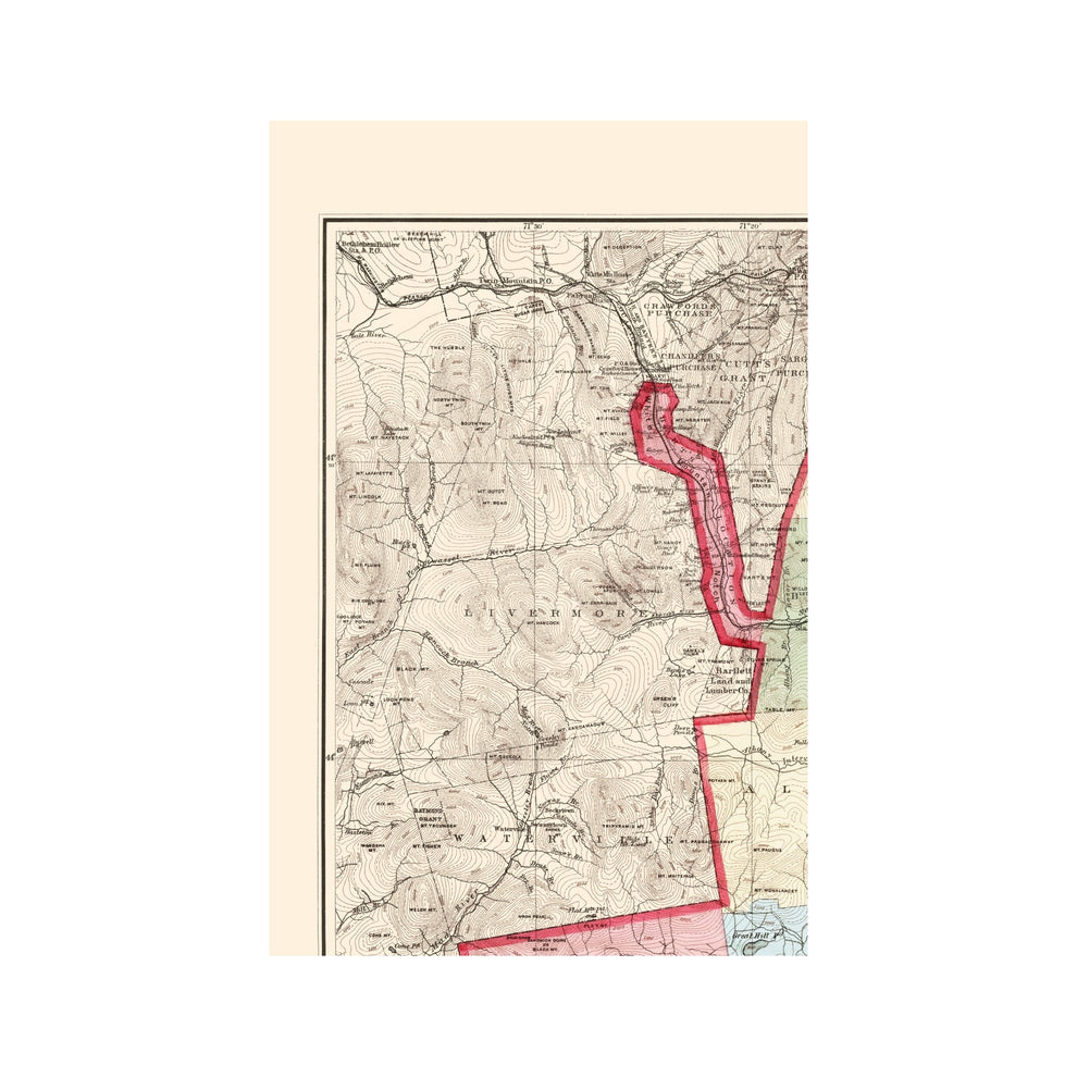 Historic County Map - Carroll County New Hampshire - Walling 1877 - 23 ...