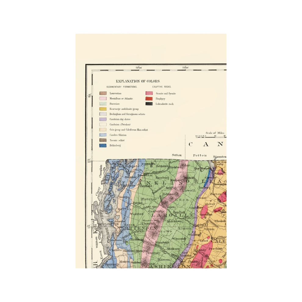 Historic State Map - New Hampshire Vermont Geological - Hitchcock 1877 ...