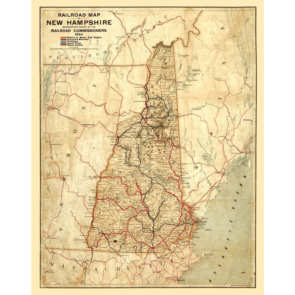 Old Railroad Maps - New Hampshire – Maps of the Past