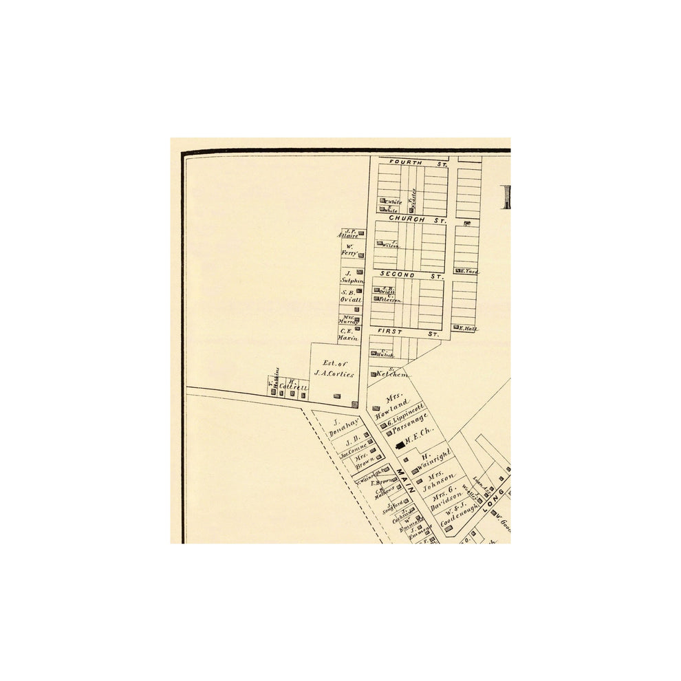 Historic City Map - Farmingdale New Jersey - Woolman 1878 - 23 x 27.44 ...