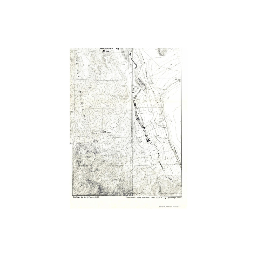 Historic Mine Map - Nevada Lake Pyramid Calcium Mines - USGS 1966 - 23 ...