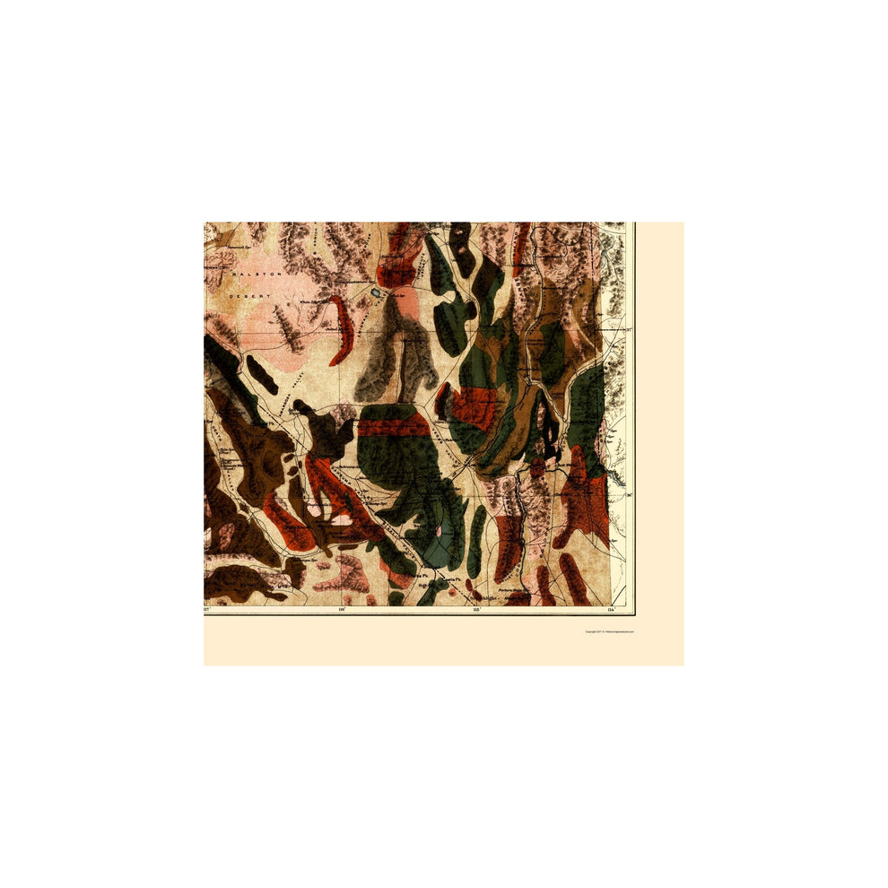 Topographical Map - Nevada S 40th Parallel Nevada - Spurr 1903 - 23 x ...