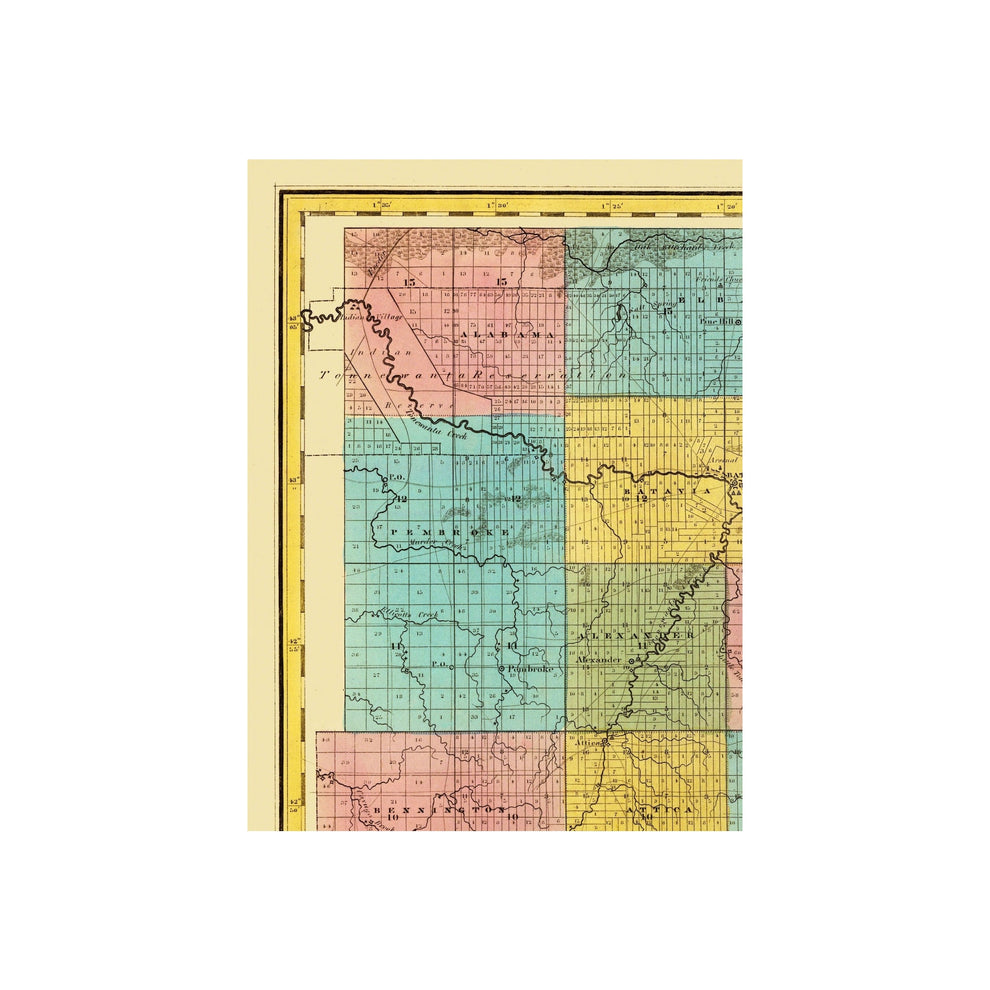 Historic County Map - Genesee County New York - Burr 1829 - 23 x 31.25 ...