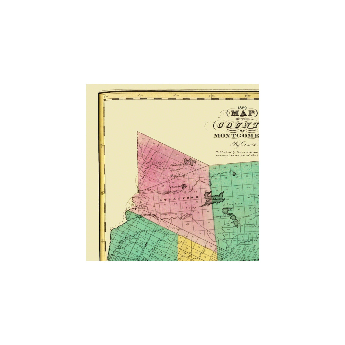 Historic County Map - Montgomery County New York - Burr 1829 - 23 x 23 ...