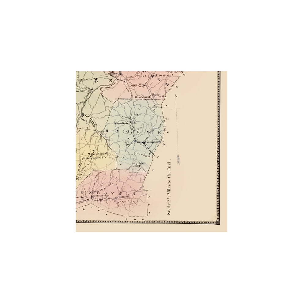 Historic County Map - Schoharie County New York - Burr 1866 - 23 x 24 ...