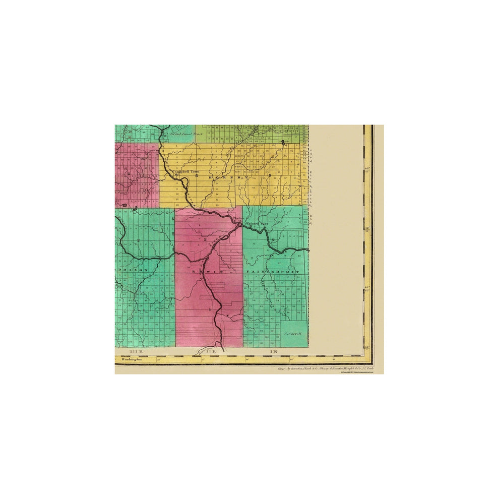 Historic County Map - Steuben County New York - Burr 1829 - 24.81 x 23 ...