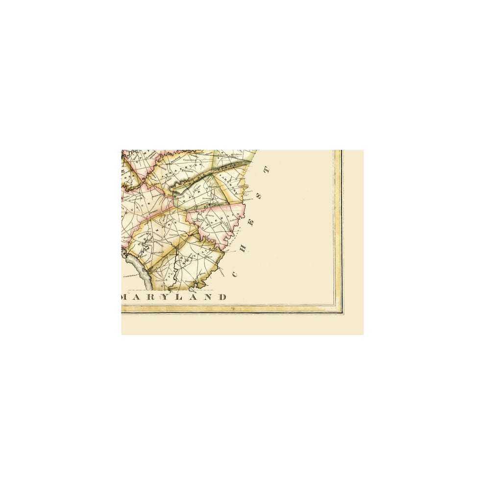 Historic County Map - Lancaster County Pennsylvania - Wagner 1821 - 30 ...