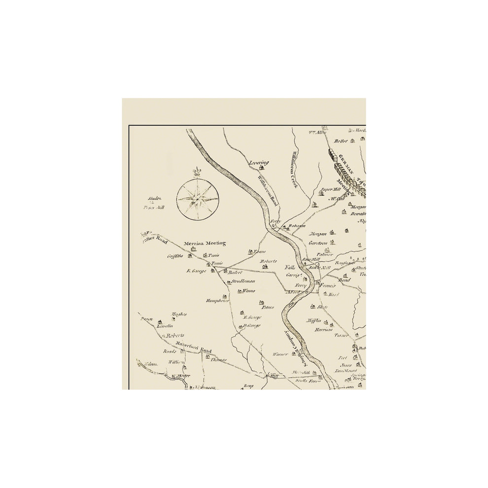 Historic City Map - Philadelphia Pennsylvania - Scull 1753 - 23 x 27.5 ...