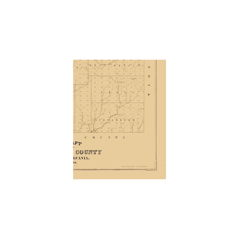 Historic County Map - Potter County Pennsylvania - 1856 - 23 x 29.61 ...