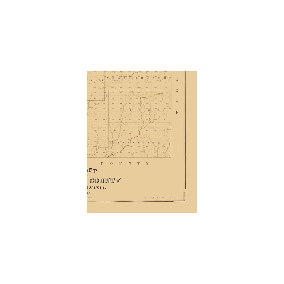 Historic County Map - Potter County Pennsylvania - 1856 - 23 x 29.61 ...