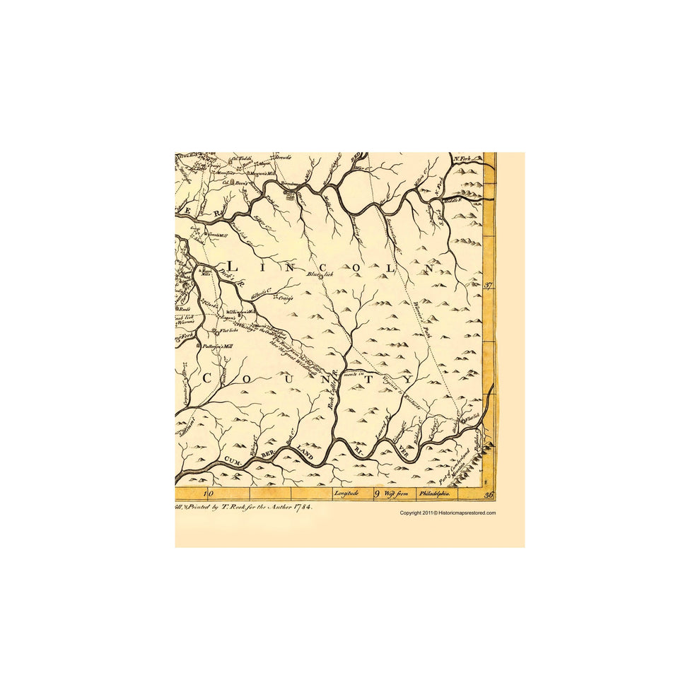 Historic Revolutionary War Map - Kentucky - Filson 1784 - 23 x 27.73 ...