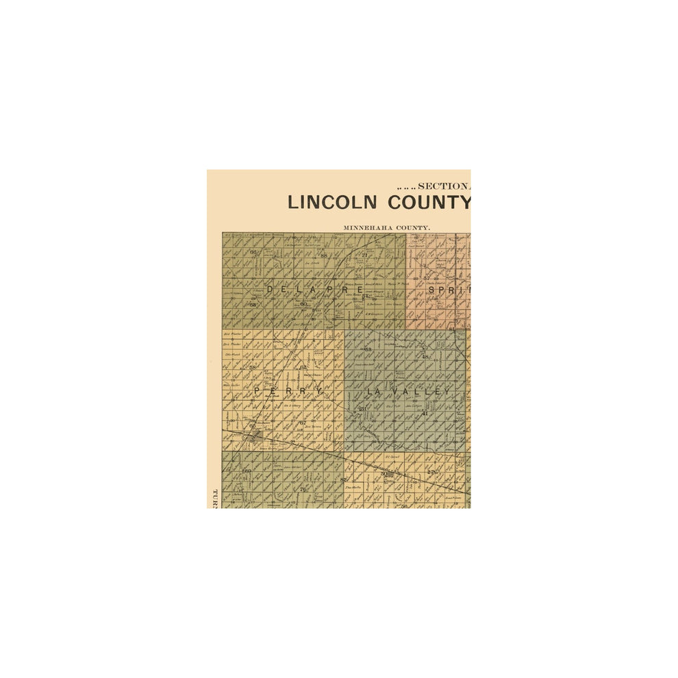 Historic County Map - Lincoln County South Dakota - Scott 1899 - 23 x – Maps of the Past