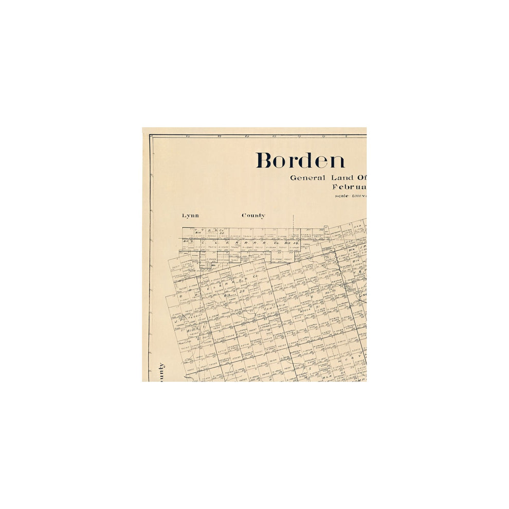 Historic County Map - Borden County Texas - Hedick 1922 - Vintage Wall ...