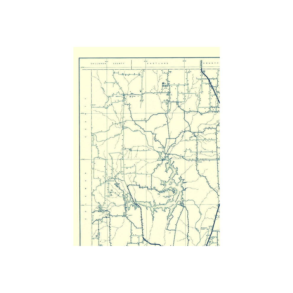Historic County Map - Brown County Texas - Highway Department 1940 - 2 ...