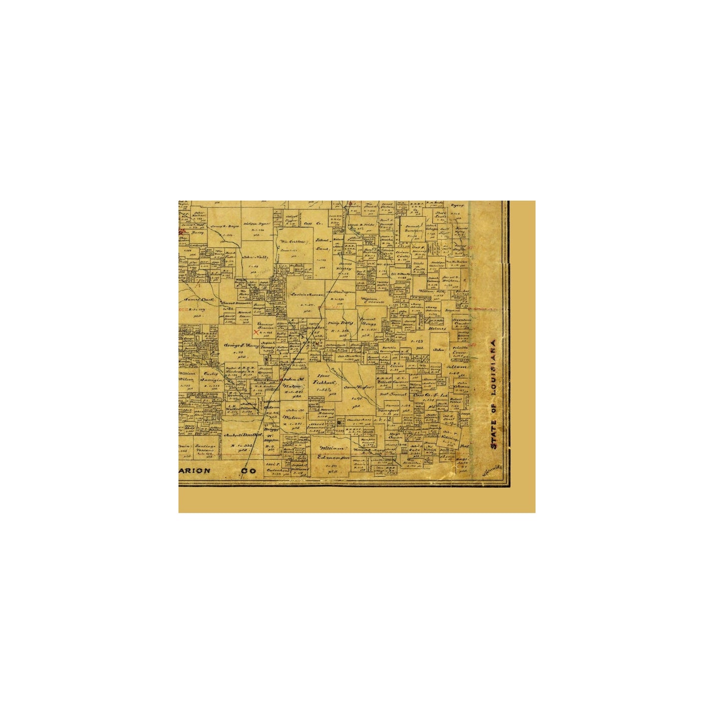 Historic County Map - Cass County Texas - General Land Office 1884 - 2 ...