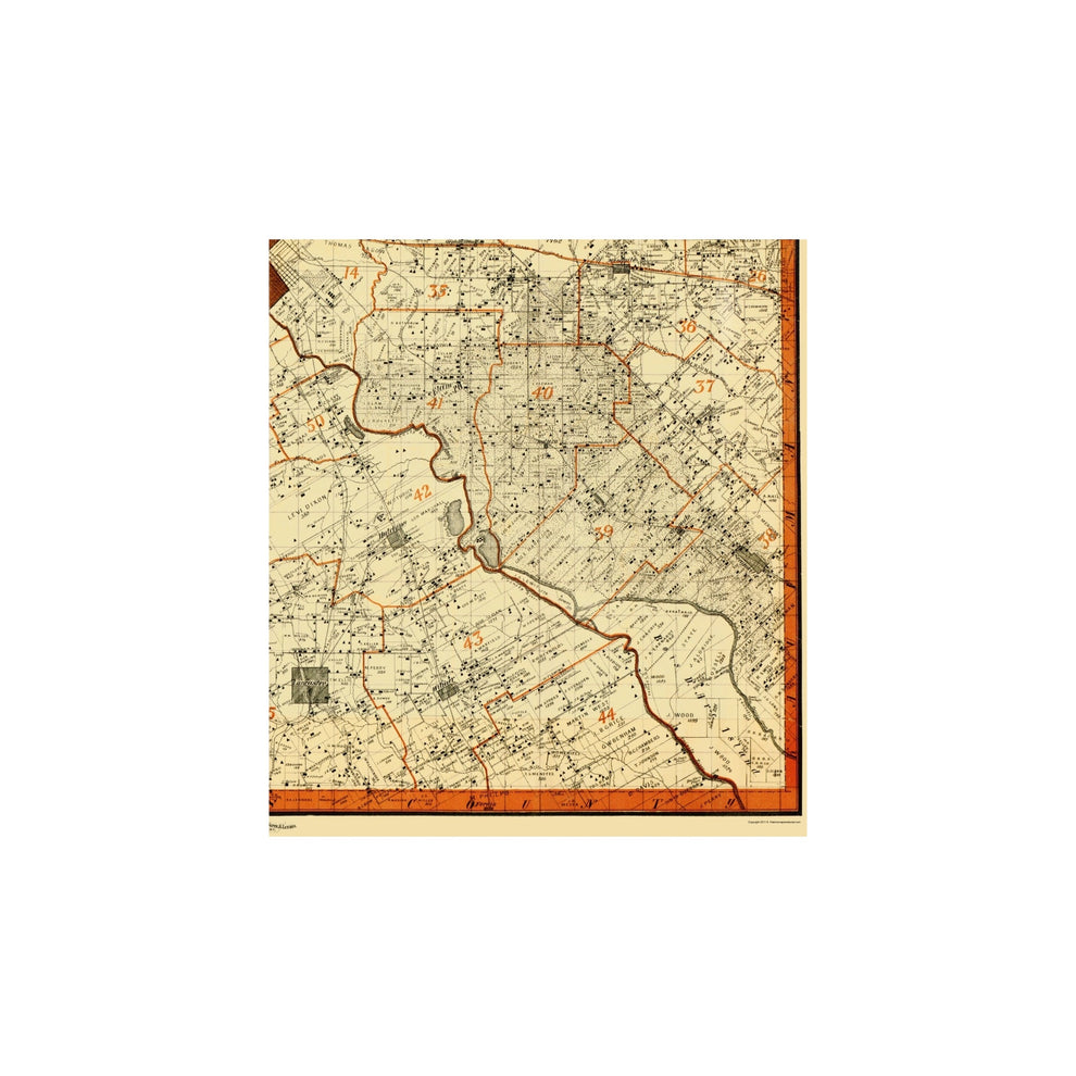 Historic County Map - Dallas County Texas - Street 1902 - 23 x 25.52 ...