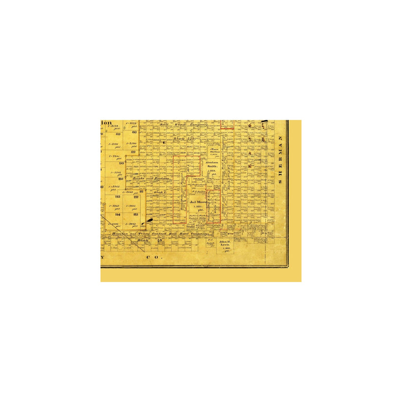 Historic County Map - Dallam County Texas - Beaumont 1889 - 28.51 x 23 ...