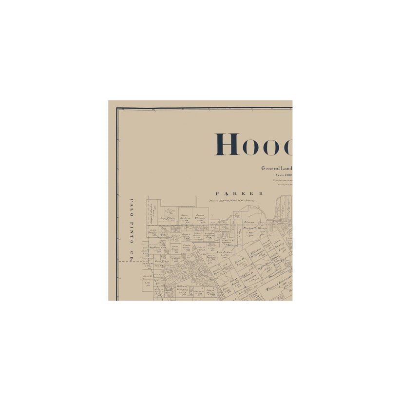 Historic County Map - Hood County Texas - Beaumont 1893 - 23 x 25.02 ...