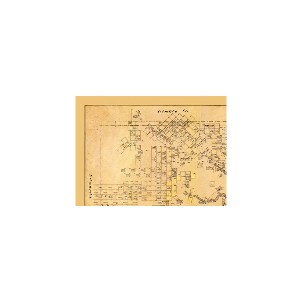 Historic County Map - Kerr County Texas - Walsh 1879 - 31.64 x 23 - Vi ...