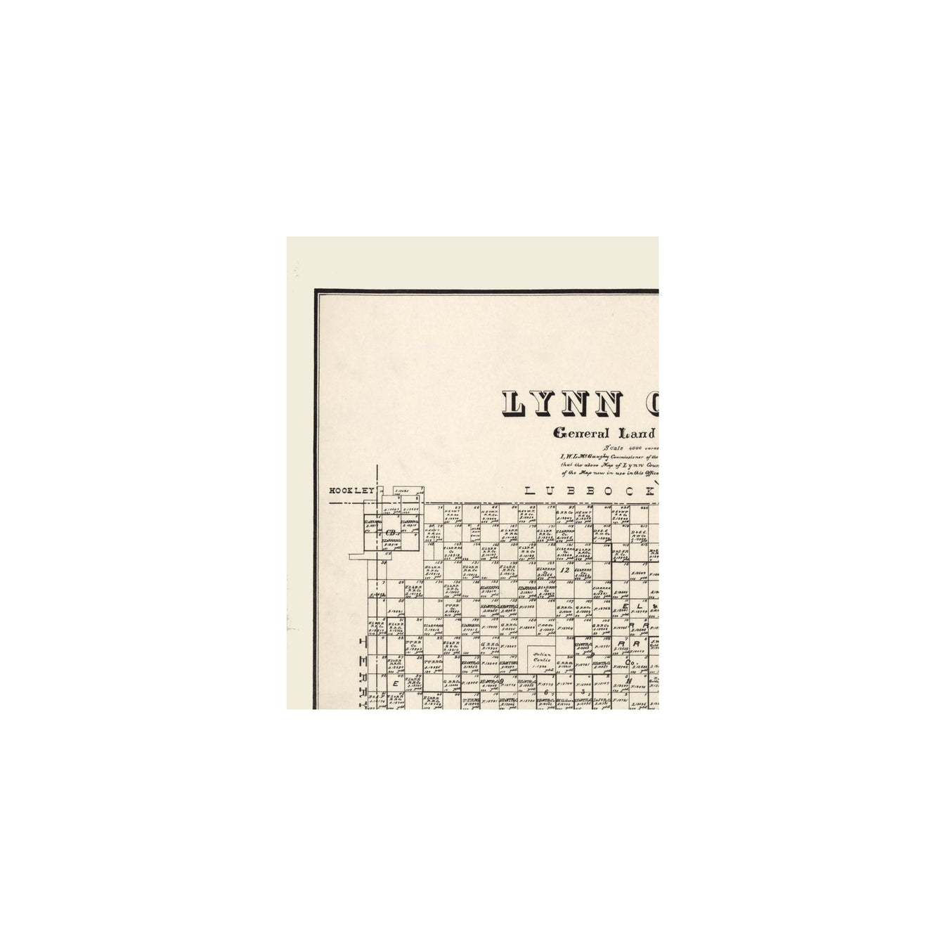 Historic County Map - Lynn County Texas - McGaughey 1891 - 23 x 29.21 ...