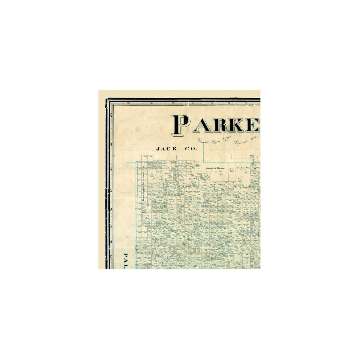 Historic County Map - Parker County Texas - General Land Office 1889 ...