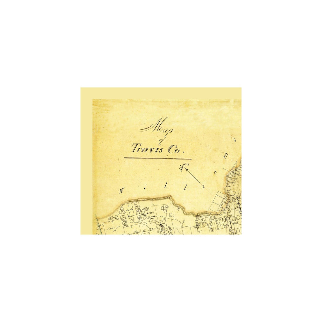 Historic County Map - Travis County Texas - 25.17 x 23 - Vintage Wall ...