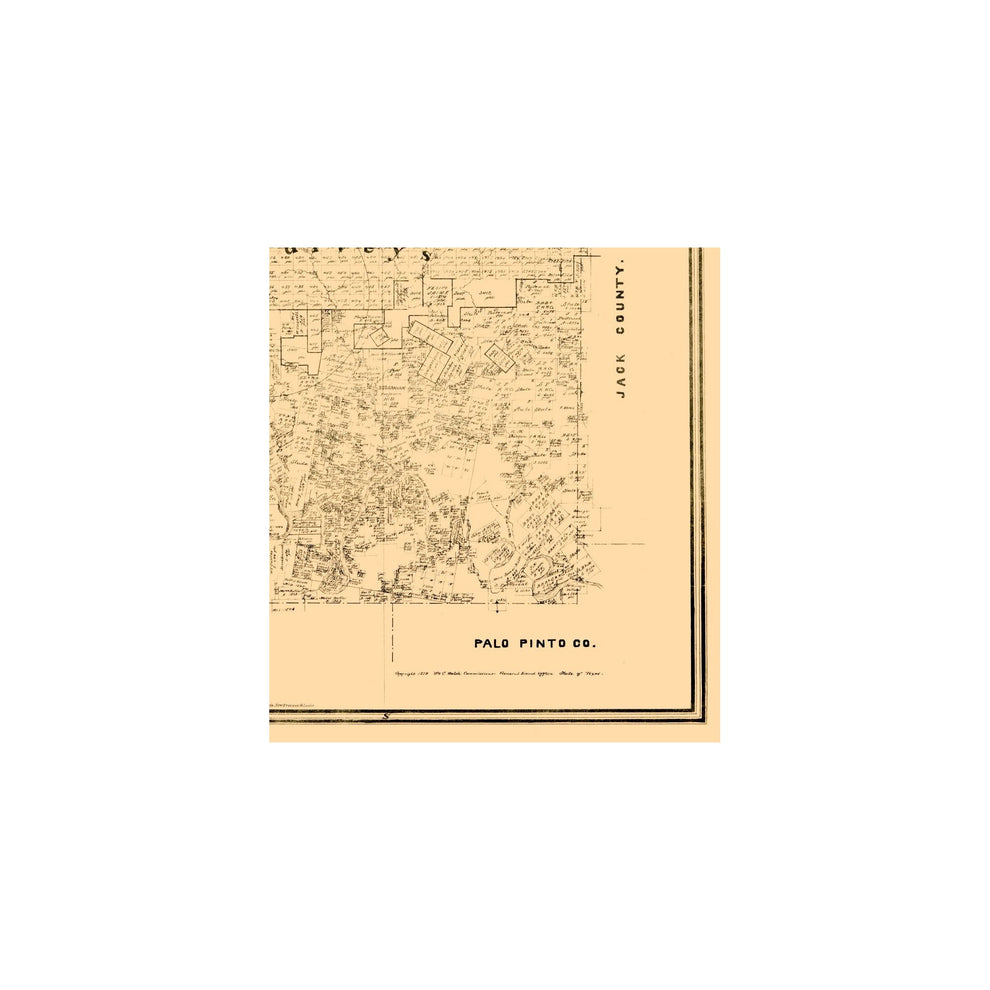 Historic County Map - Young County Texas - Walsh 1889 - 23 x 25.24 - V ...