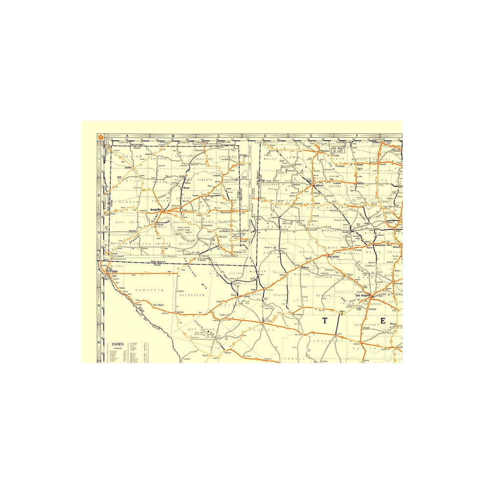 Historic State Map - Texas Road Map Magnolia Petro - 1933 - 23 x 30.55 ...