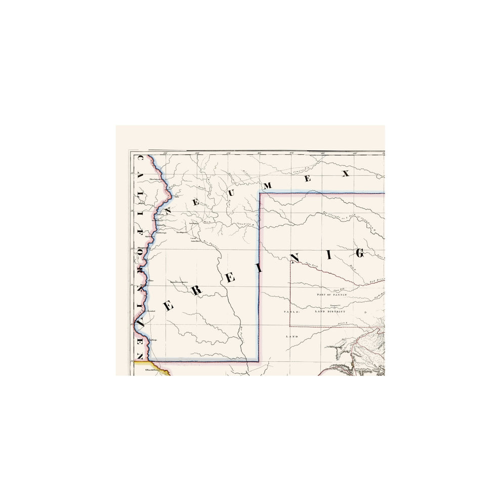 Historic State Map - Texas - Association for German Immigrants 1851 ...