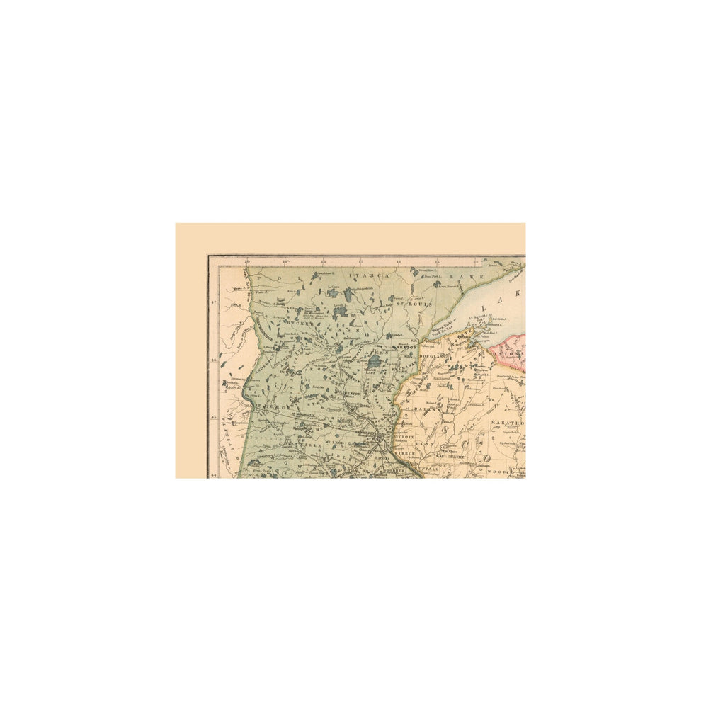 Historic State Map - United States Western - Black 1867 - 31.53 x 23 ...