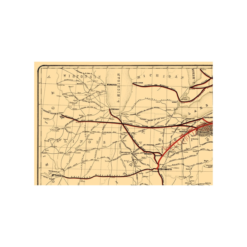 Railroad Map - Atlantic and Great Western Railway - Bihan 1866 - 23 x ...