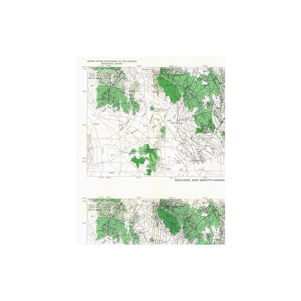 Historic Mine Map - Utah Tintic Valley Aeromagnetic - USGS 1962 - 23 x ...