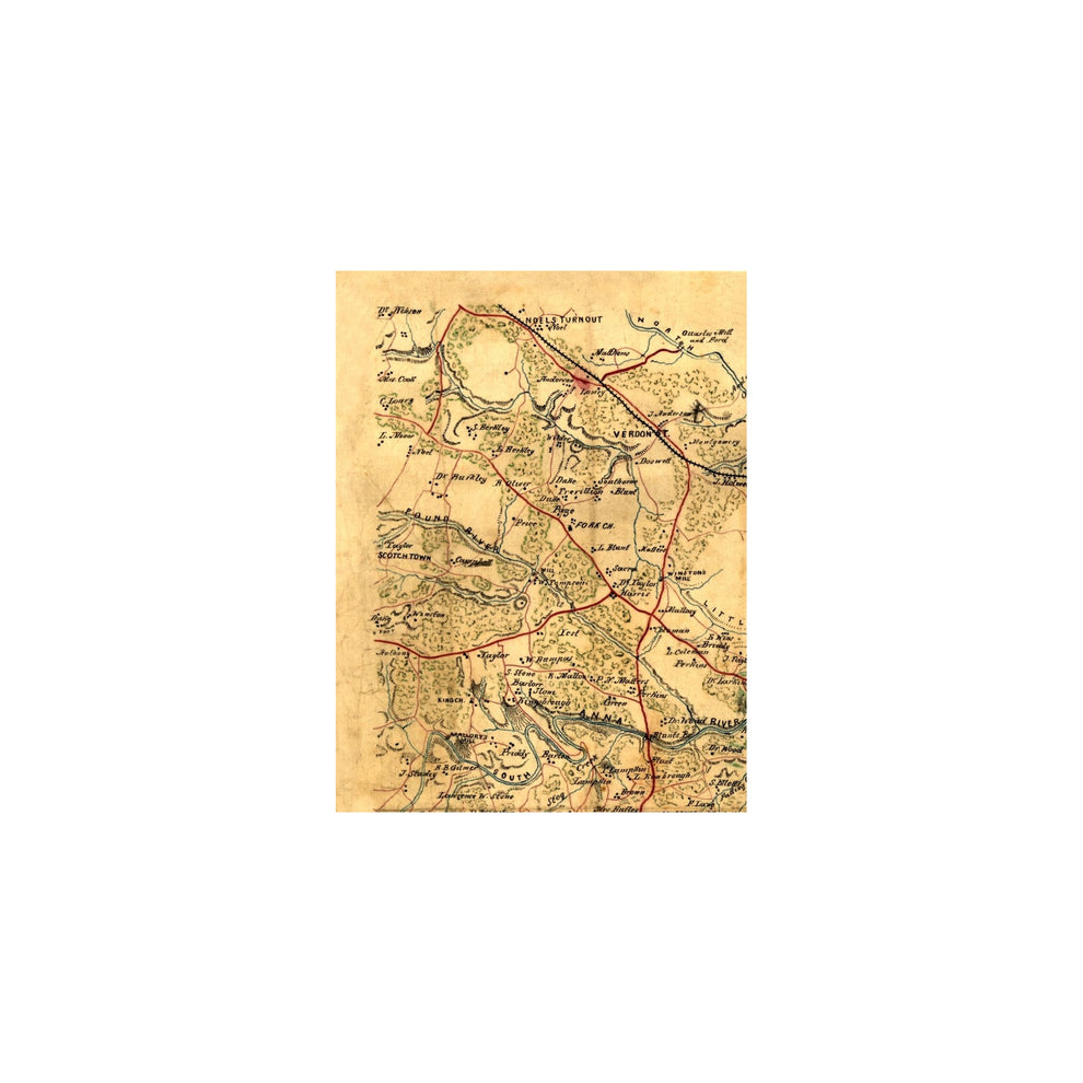 Historic County Map - Hanover County Virginia - 1860 - 23 x 30.29 - Vi ...