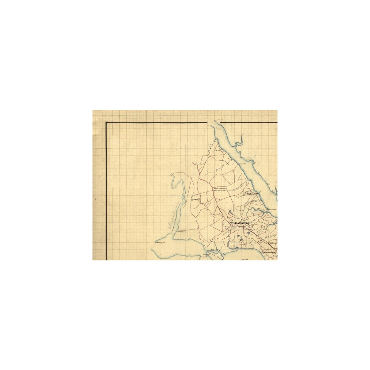Historic County Map - York County Virginia - Hotchkiss 1867 - 28.29 x ...